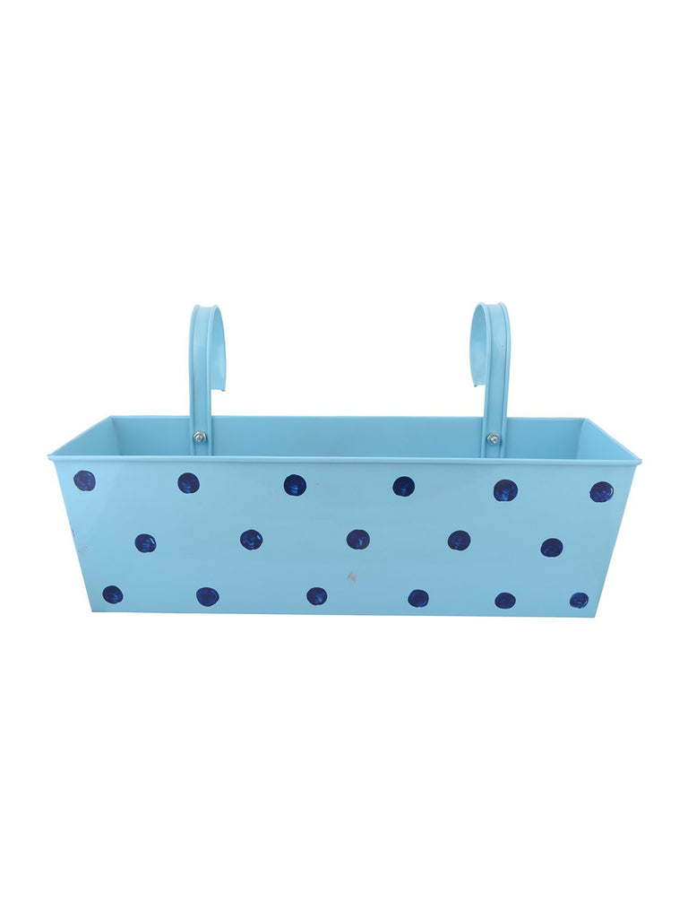 Polka Dot Rectangle Planter Blue – Exotic Flora