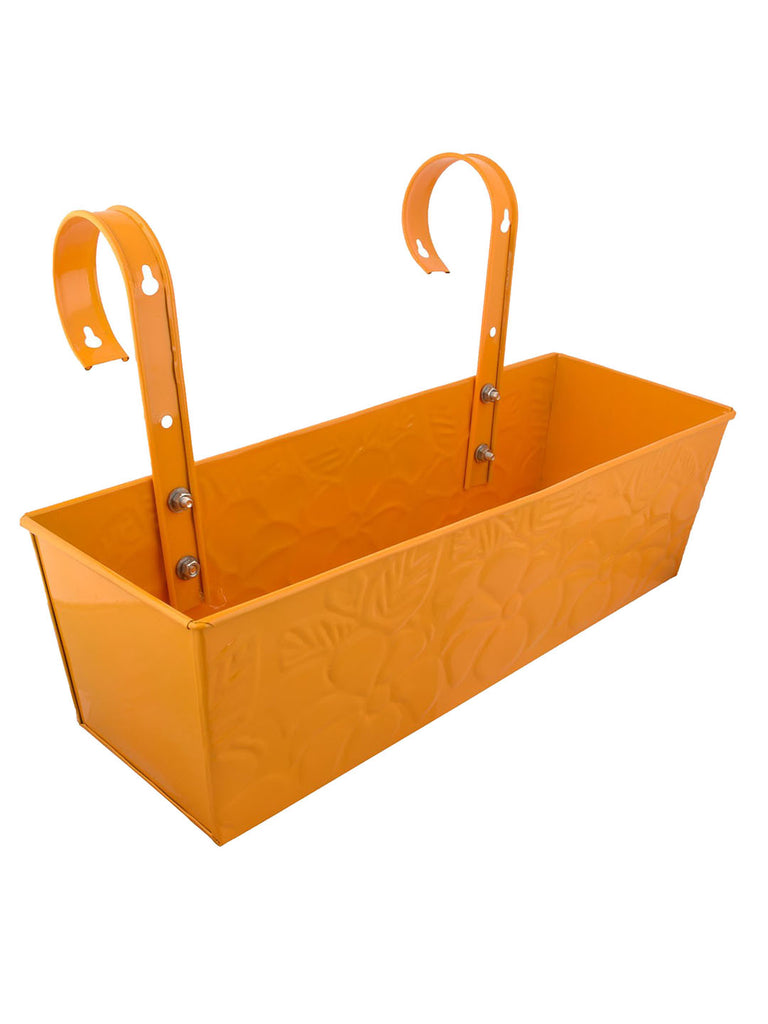 Embossed Rectangular Pot Yellow– Exotic Flora